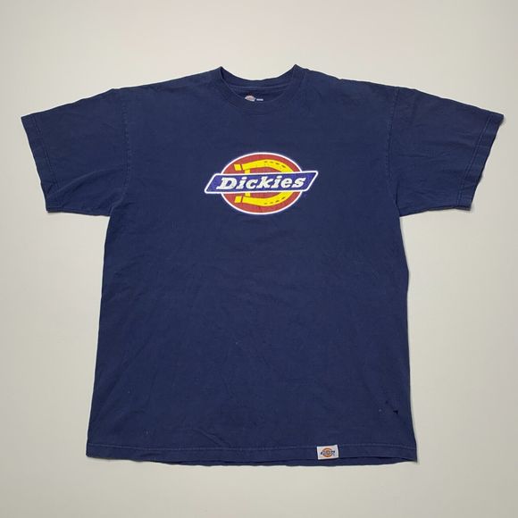 Dickies | Shirts | Y2k Dickies Logo Graphic Tshirt Navy Blue Workwear Size Xl | Poshmark